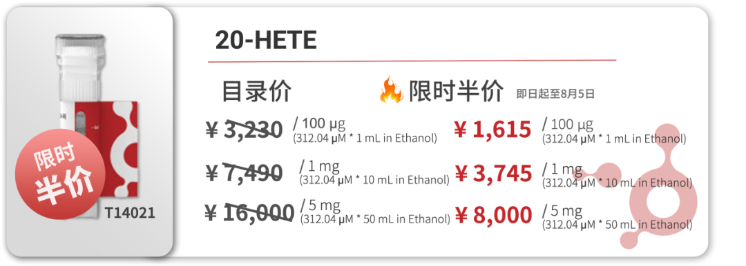 TargetMol明星分子—20-HETE（心脑血管、抗癌靶点、促血管生成）